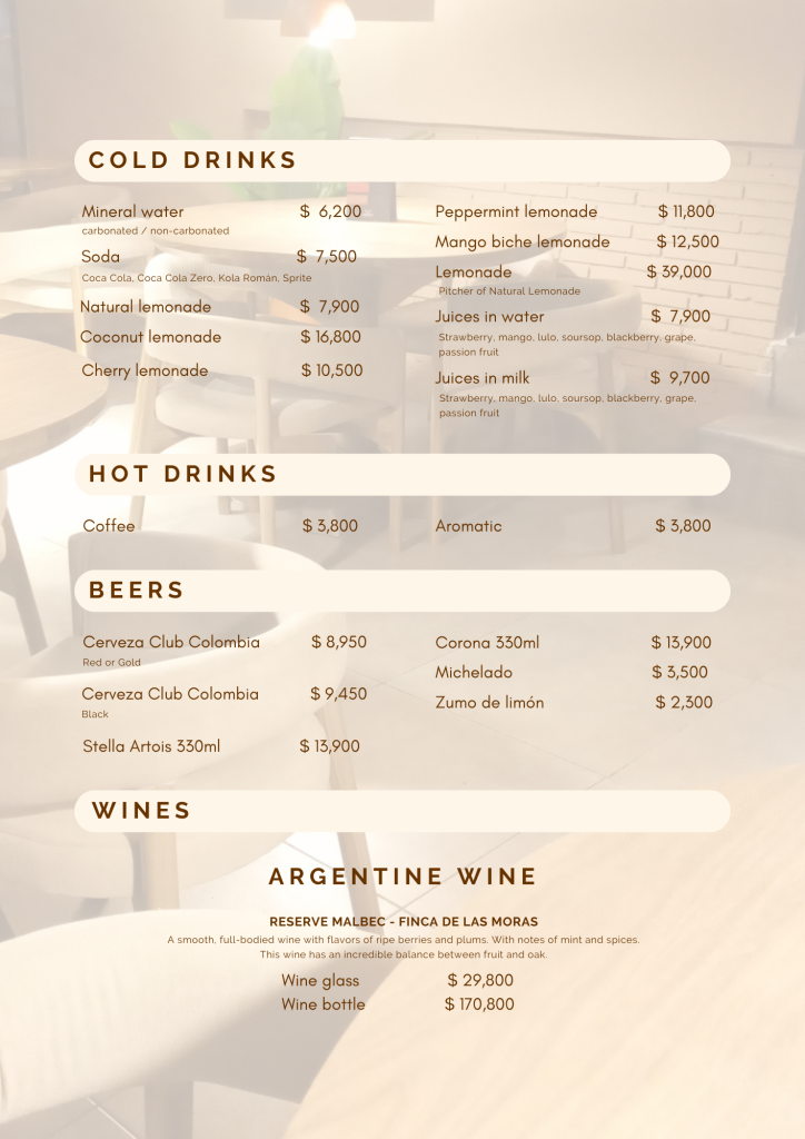 Menú en Inglés – Hermes Carnes y Parrilla